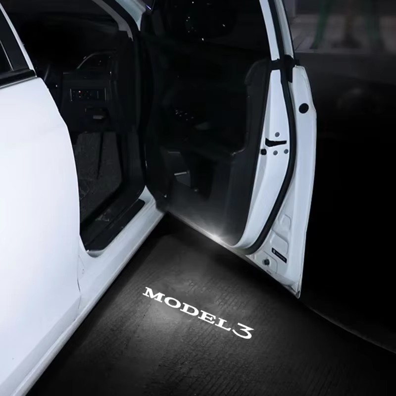 【Not fading or blurry】For Tesla Logo Light Auto Projector Door Lights ...