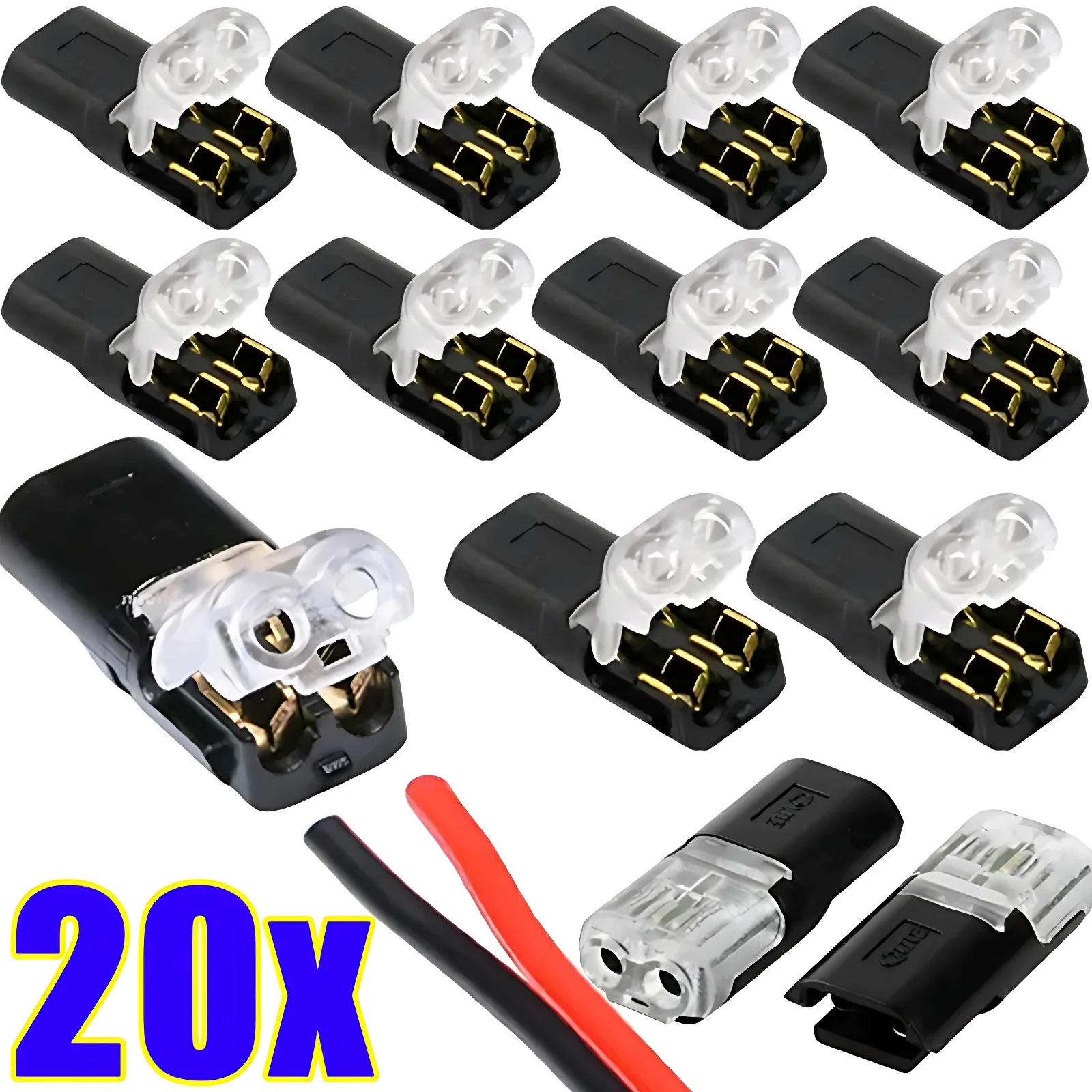 20x 2-Pin Automotive Wire Connector Strip Terminal Car Electrical ...
