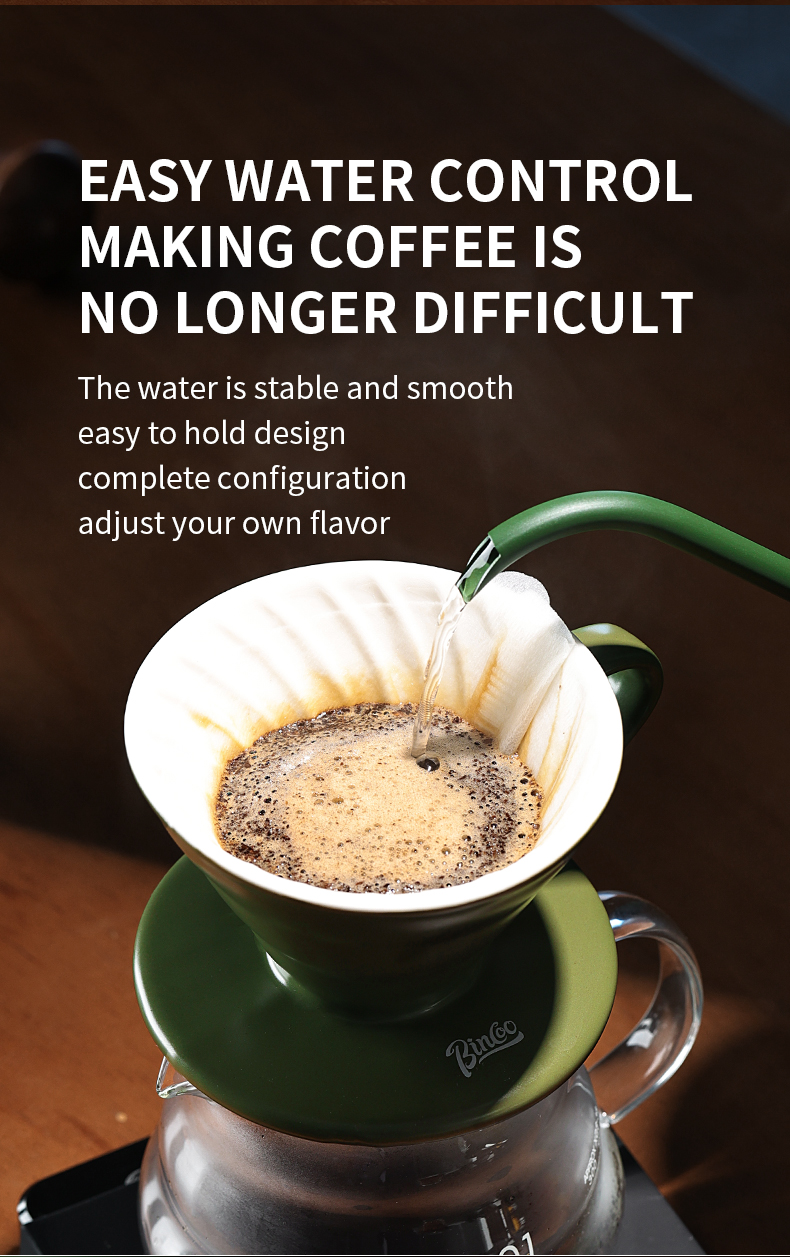 BINCOO Hand Brew Coffee Pot Set V60 Ceramic Filter Cup Glass Sharing ...