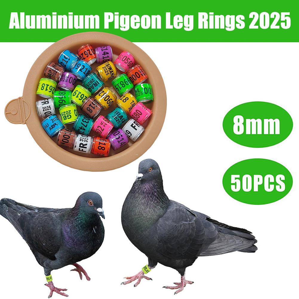 10/50Pcs 2025 Years Pigeons Foot Ring 8x11mm Pigeons Foot Ring Parrots ...
