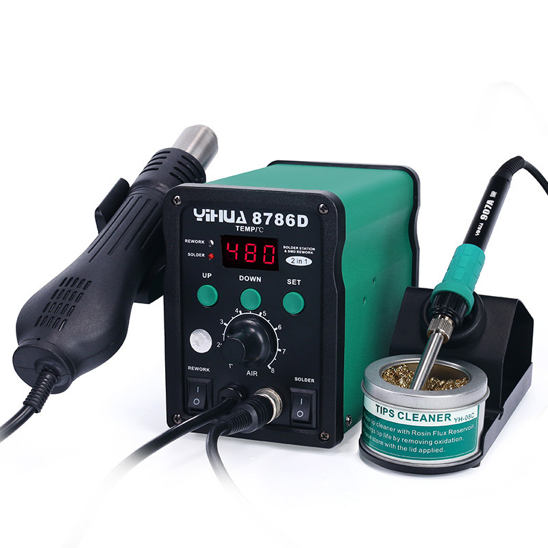 YIHUA 8786D I Upgrade Rework Display SMD Heat Hot Air Soldering Station Welding 929D-II 899D-II ...