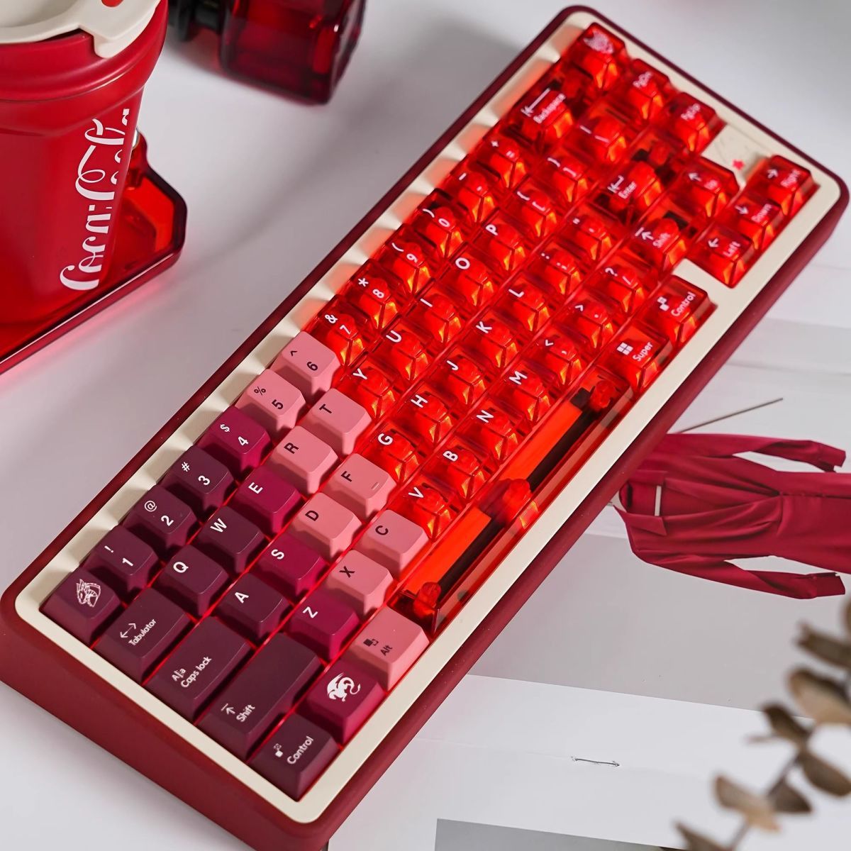 Red Dragon Keycaps PBT+PC Dye-sub Cherry Profile Keycap Custom Keycaps ...