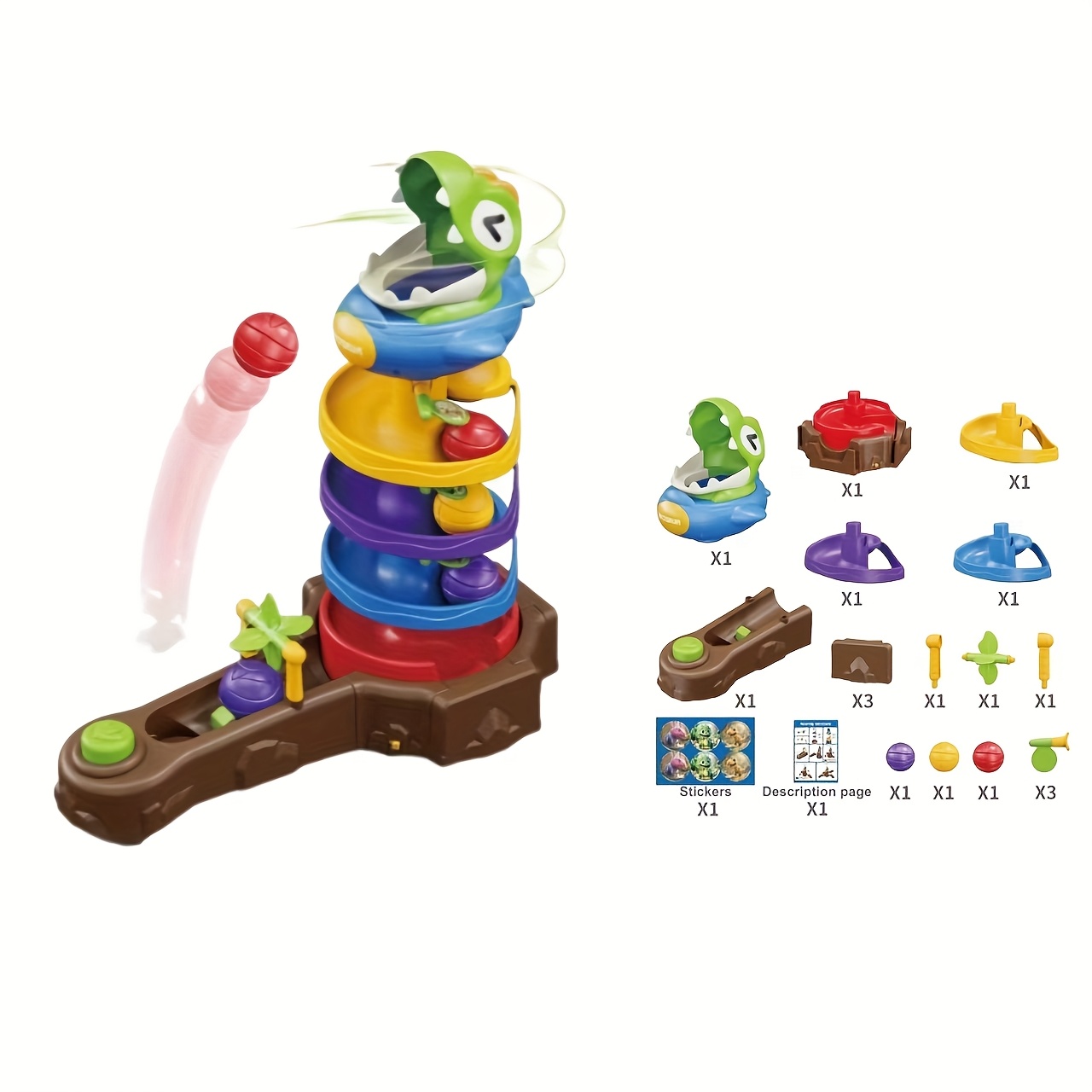 STEM Educational Rotating Track Toy - Electric Dinosaur Spinning Track ...