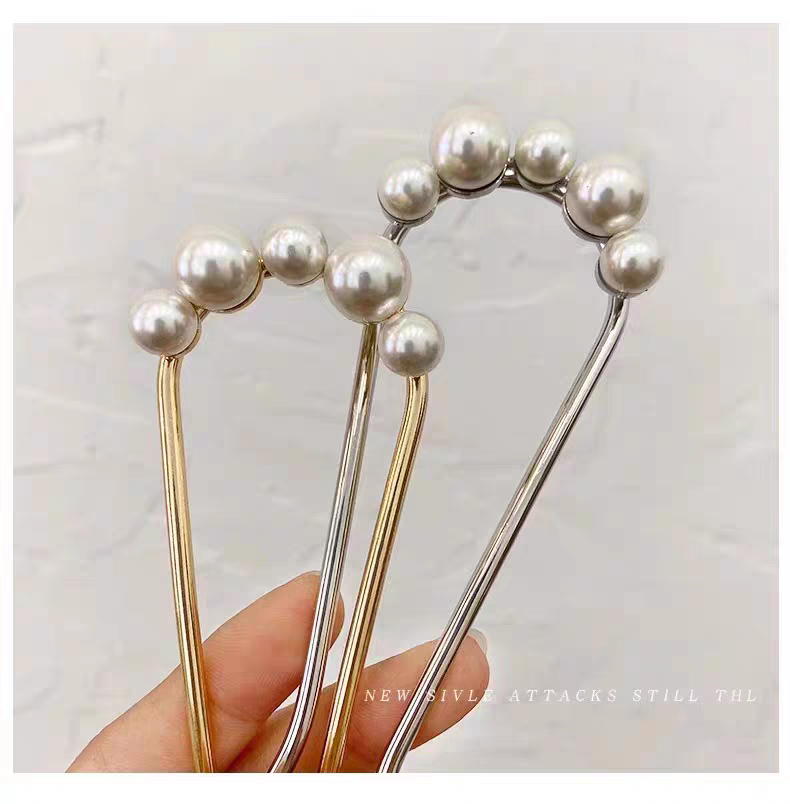 Single Korean hairpin, simple pearl hairpin, hair accessory for women ...