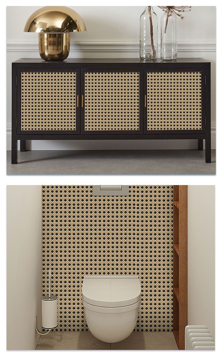 Rattan PVc DIY waterproof wallpaper deco Wardrobe cabinet decoration ...
