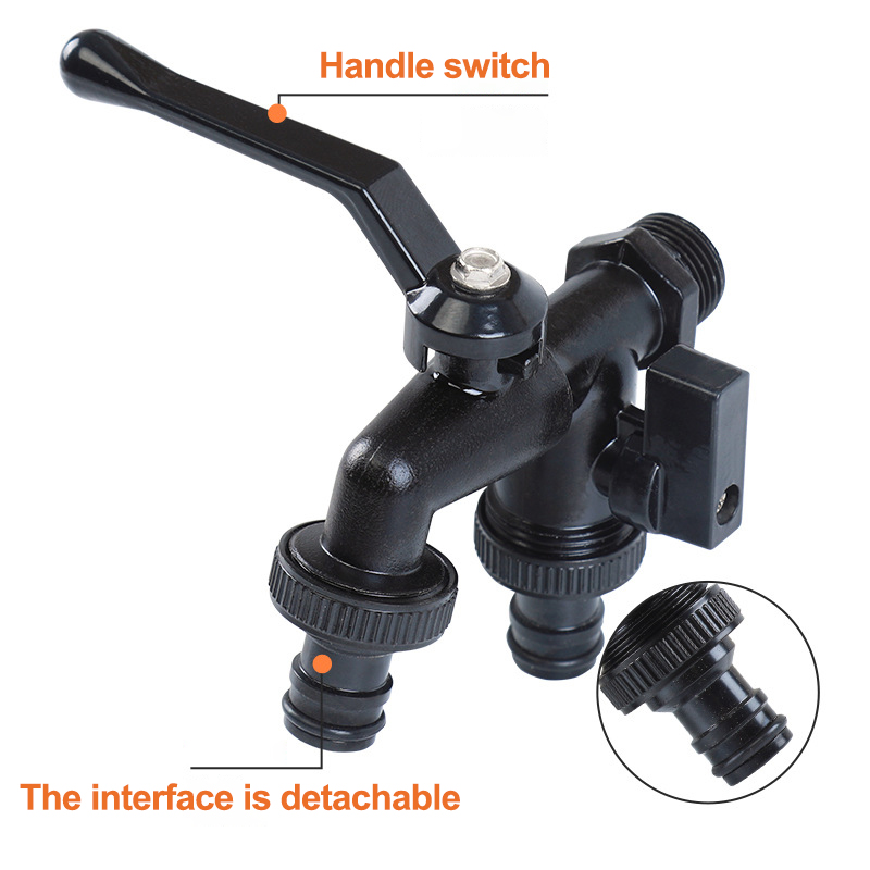 Outdoor faucet Two way tap Double water outlet faucet One-in two-out ...