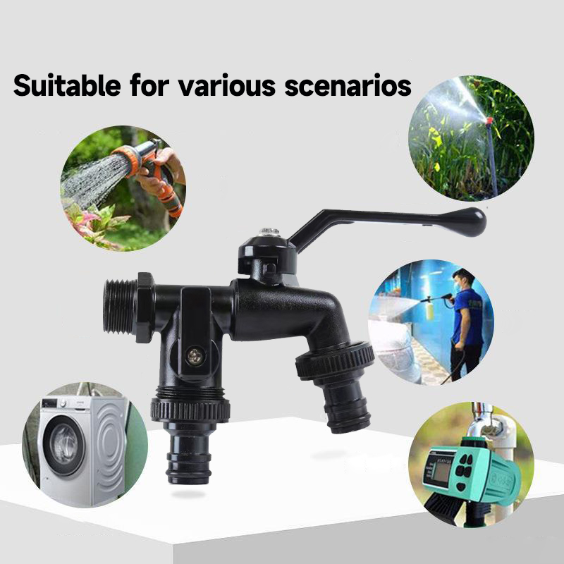 Outdoor faucet Two way tap Double water outlet faucet One-in two-out ...