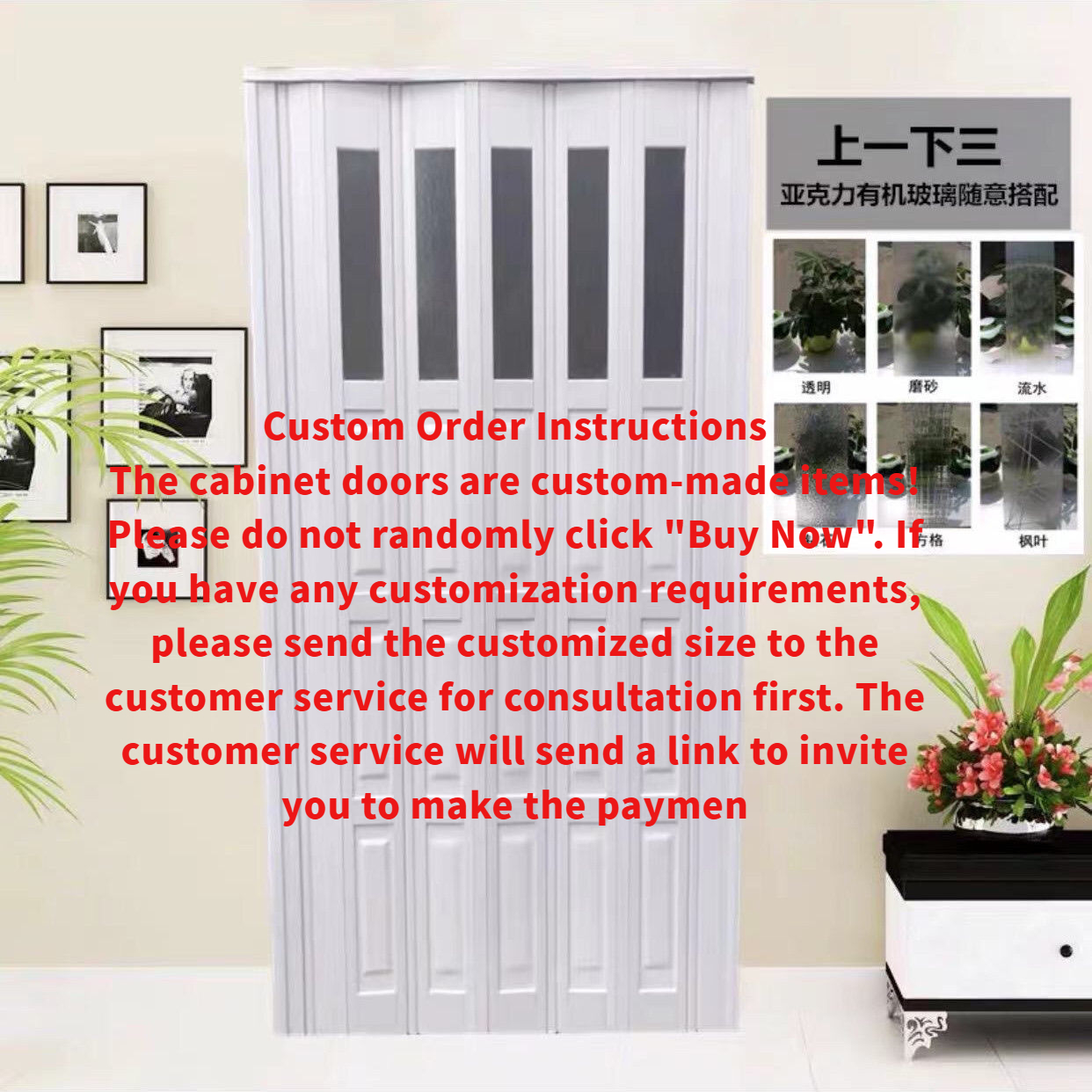 PVC folding door for bedroom, toilet and kitchen partition, concealed ...