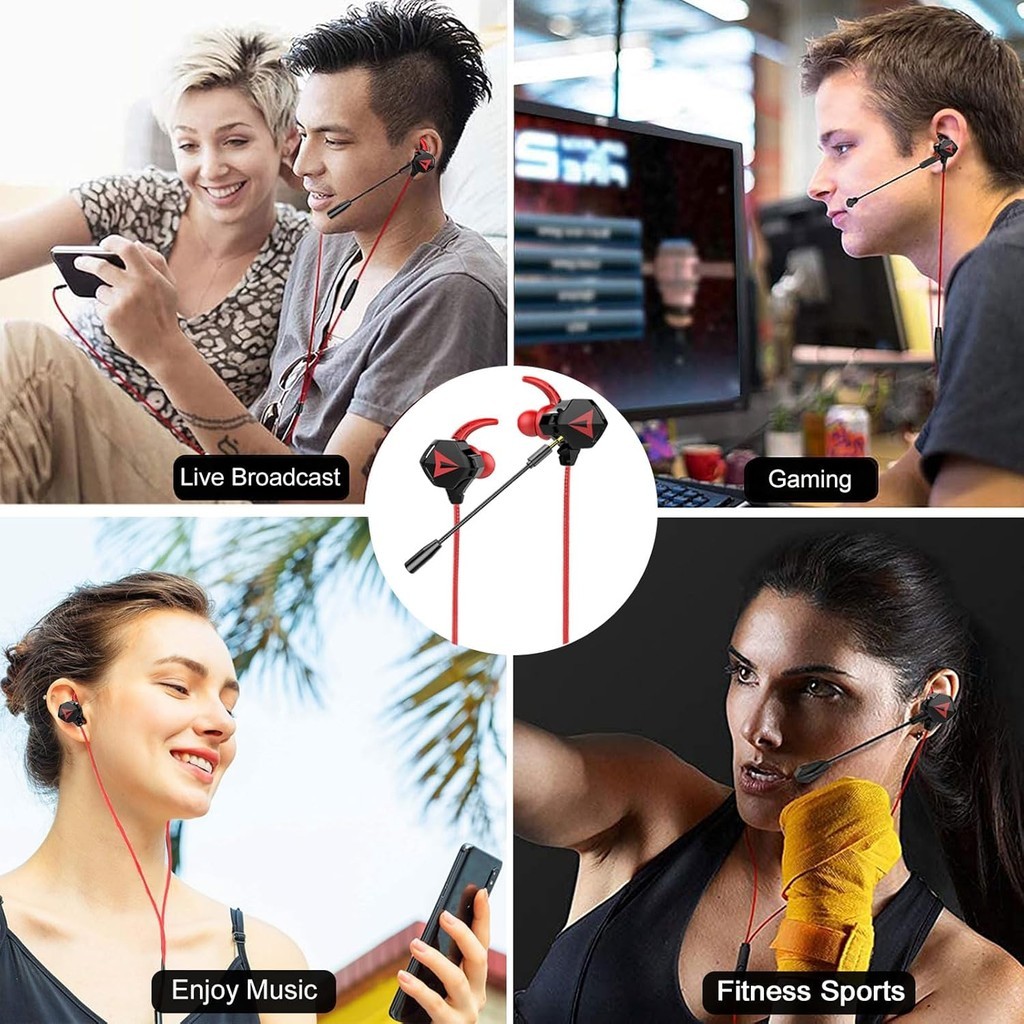 SPRISE 3.5mm Wired Earphones Gaming Headsets With Mic Comfortable To ...