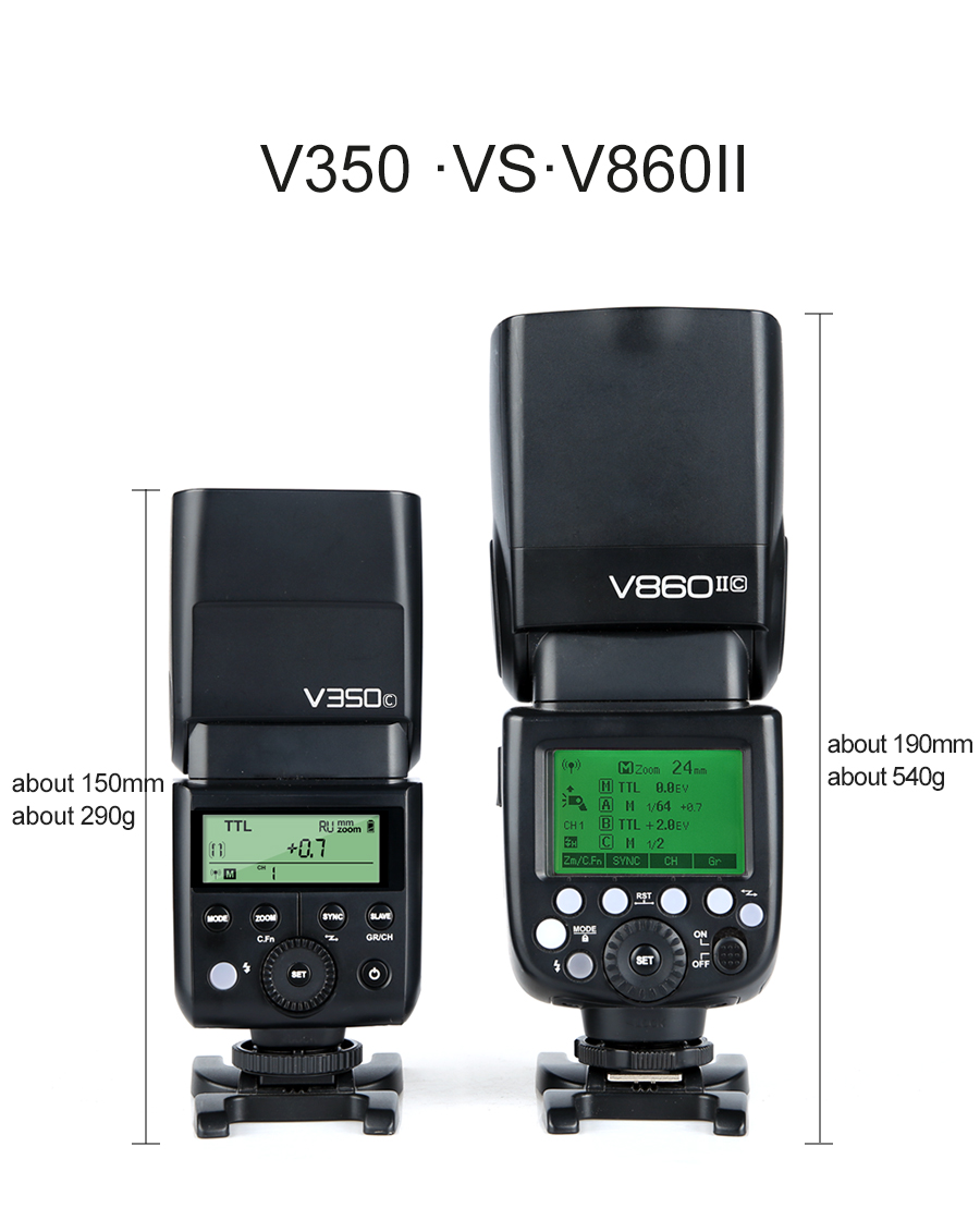 Godox V350 TTL 1/8000s HSS 2.4G Camera Flash Speedlite Built-in 2000mAh ...