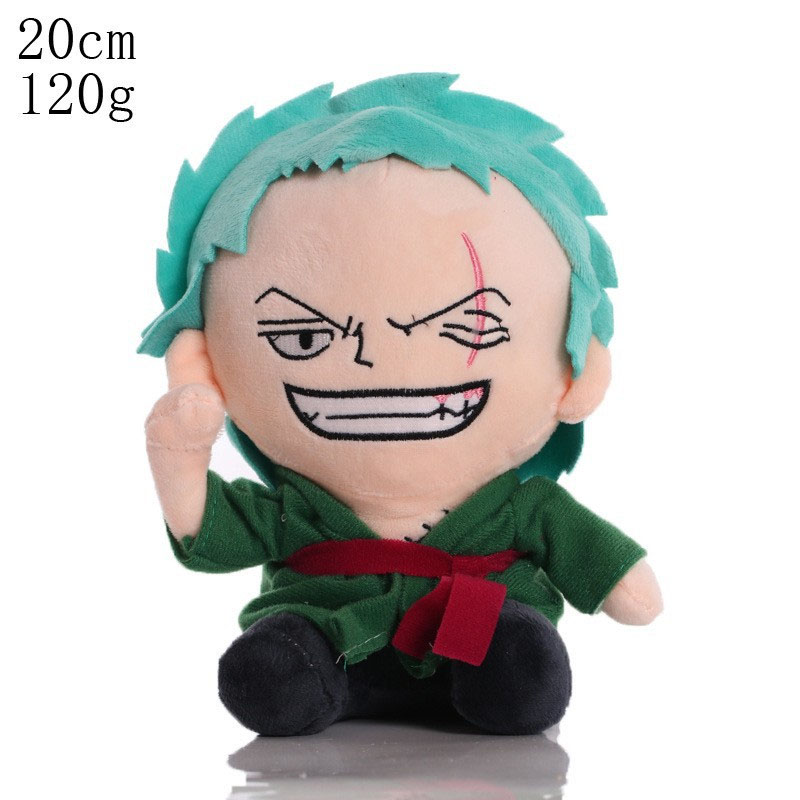 7 Styles One Piece Original New Plush Dolls Luffy Roronoa Zoro Brook ...
