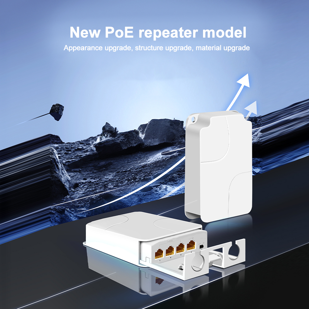 4 Port 1000Mbps POE Repeater 1 To 3 Network Switch PoE Extender for IPC ...