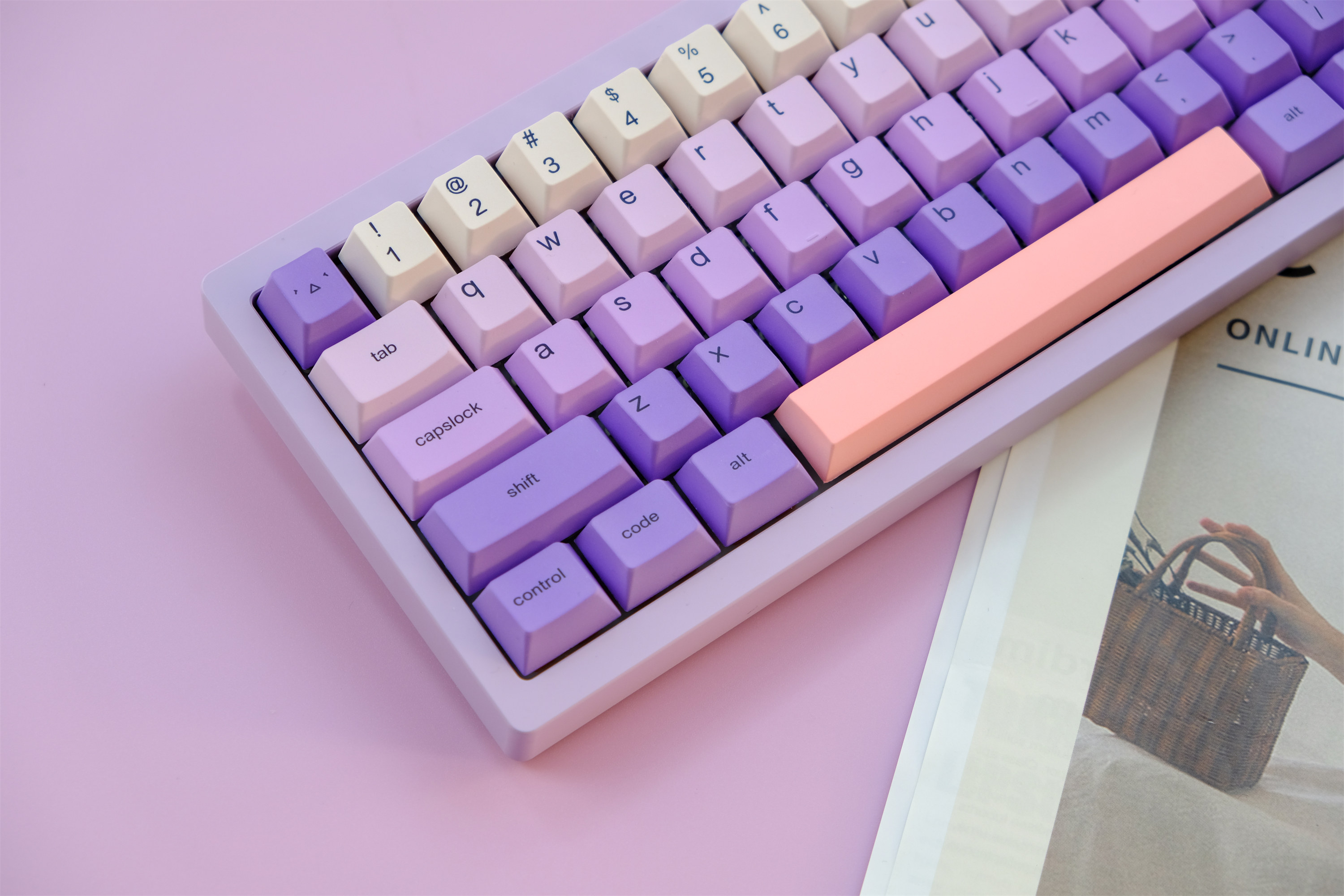 GMK Purple Gradient Keycap 129 Keys PBT Cherry Profile DYE-SUB For MX ...