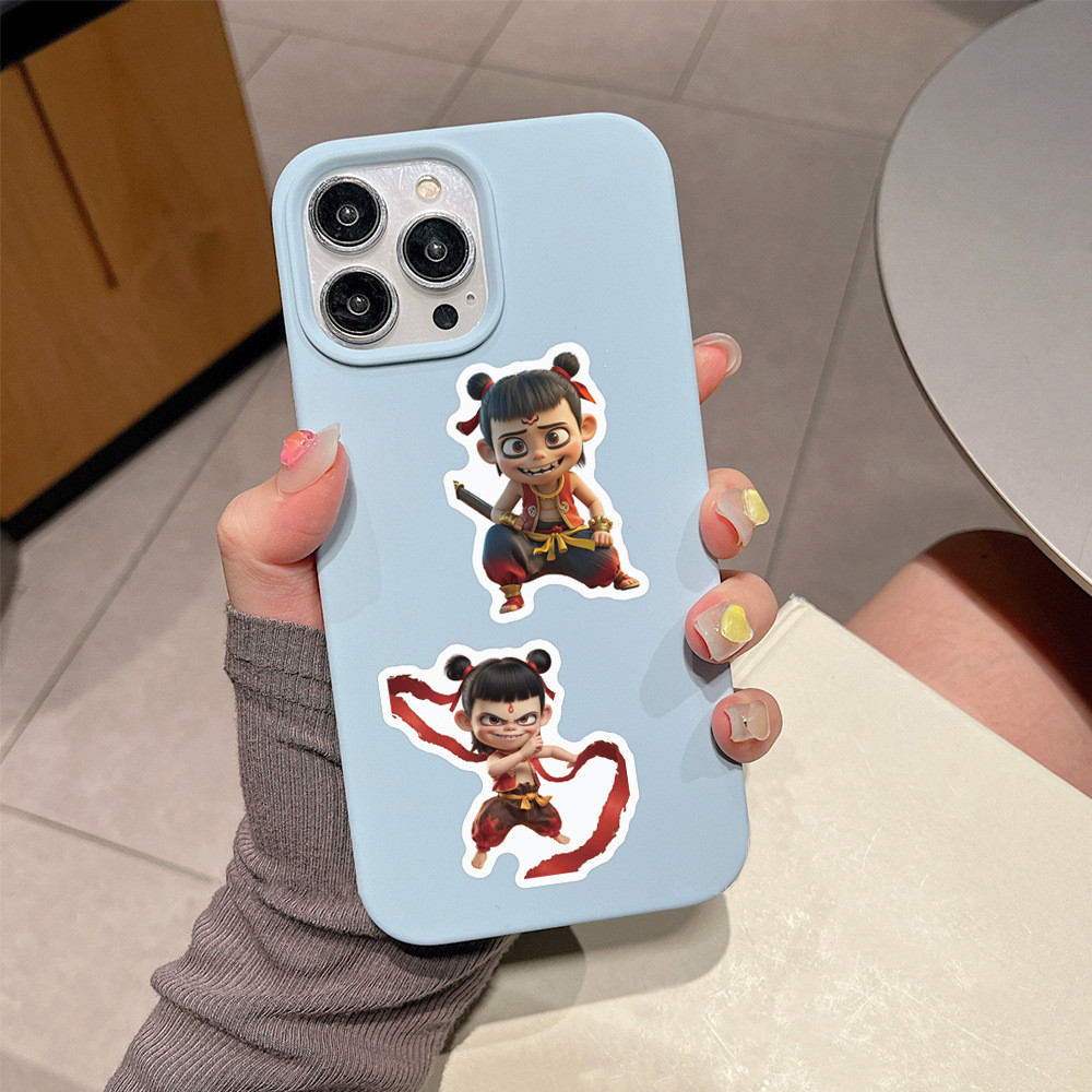 60 Nezha sticker cute Waterproof stickers suit for phone scrapbook door ...