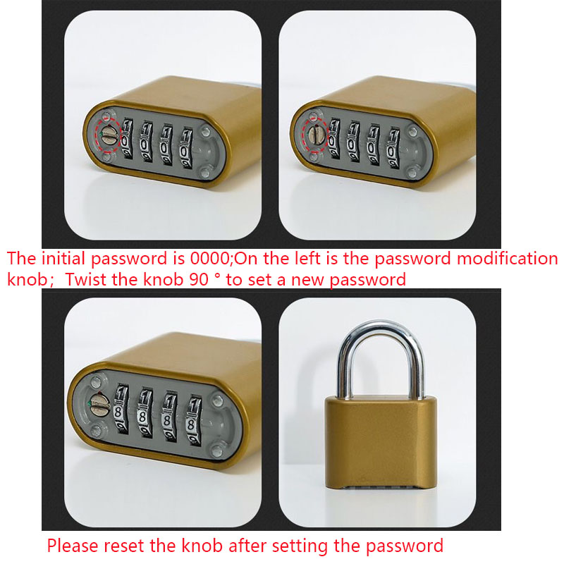 Waterproof Alloy 4-Digit Passcode Number Combination Lock, Heavy Duty ...