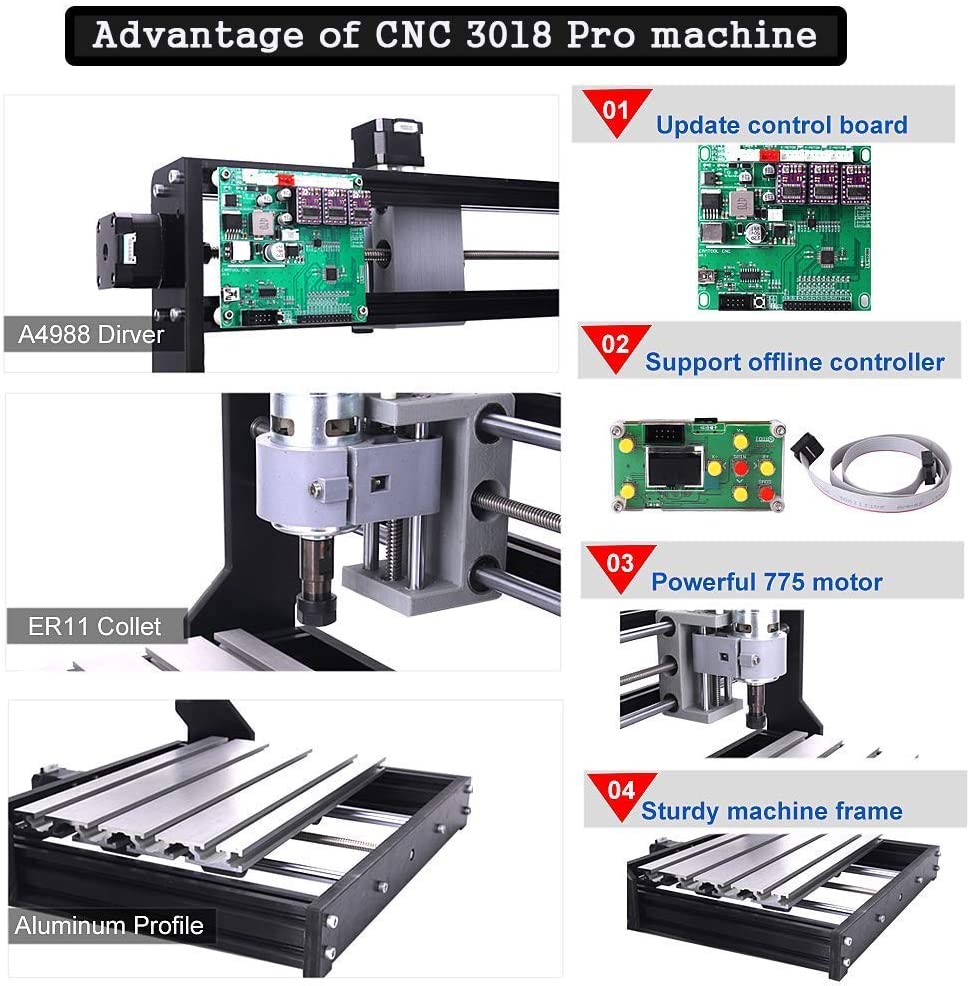【Local delivery】CNC 3018 Pro CNC Engraving Machine Kit GRBL Control DIY Mini CNC Machine Router ...