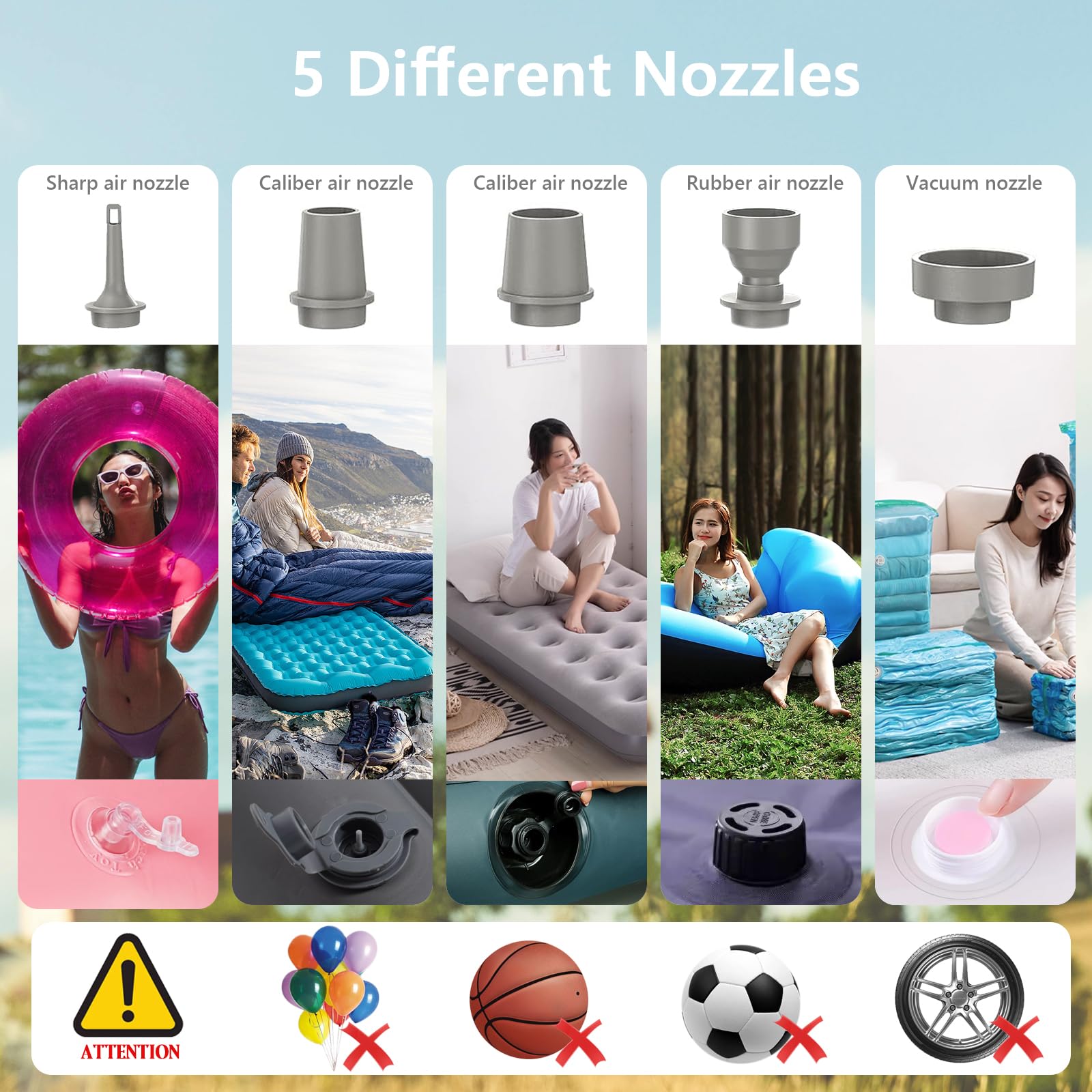 🔥MY stock🔥Portable Air Pump for Inflatables,Mini Electric Rechargeable ...