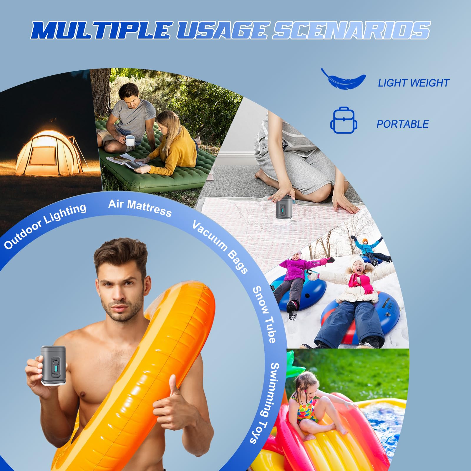 🔥MY stock🔥Portable Air Pump for Inflatables,Mini Electric Rechargeable ...
