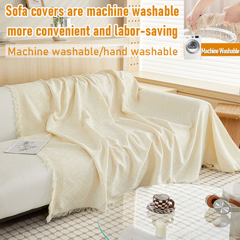 Nordic Sarung White/Grey/Cream Sofa Cushion Cover 1/2/3/4 Seater Full ...