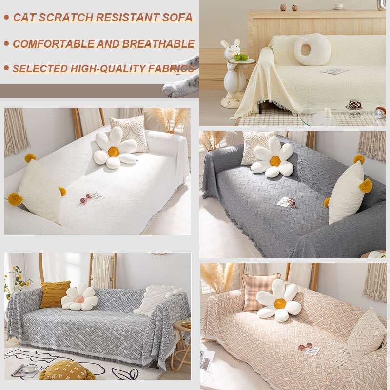 Nordic Sarung White/Grey/Cream Sofa Cushion Cover 1/2/3/4 Seater Full ...