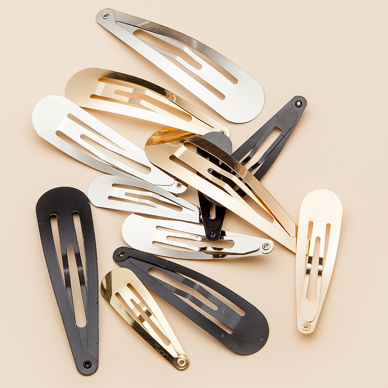 Black Teardrop Hair Clips Set For Women | Classic BB Barrettes 4-8cm ...