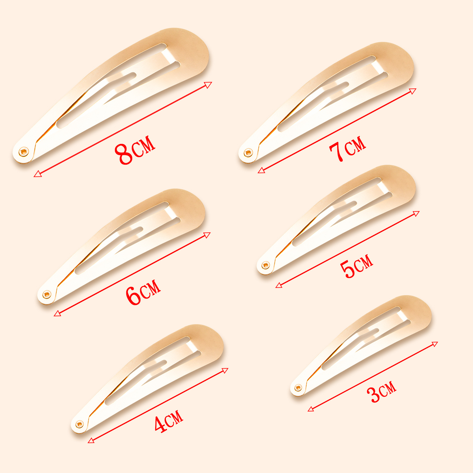 20PCS Classic Black Hair Clips - 4-8cm Teardrop BB Clips for Women ...