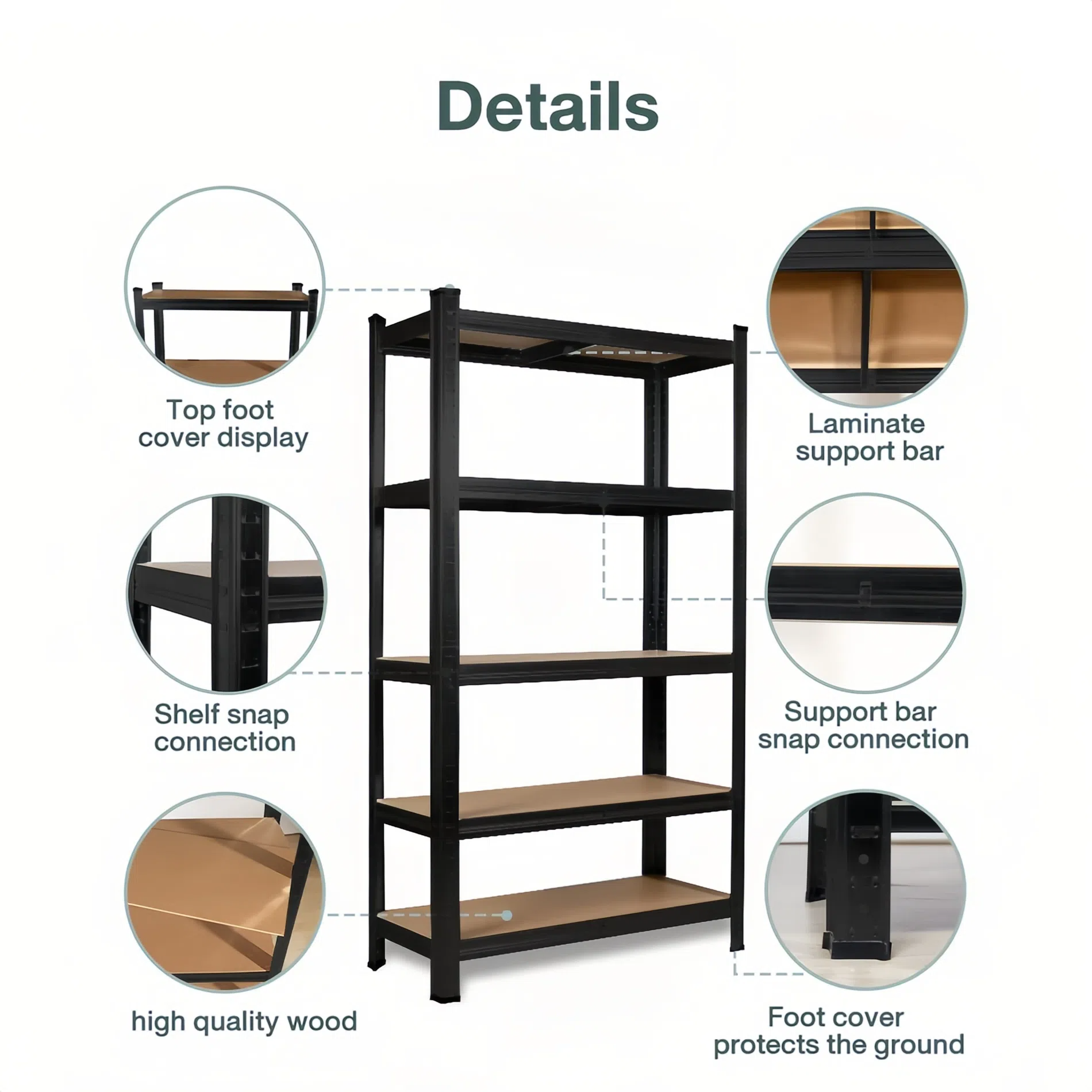 【Ready】Adjustable 4/5/6Tiers Steel Rack Metal Rack Metal Shelf Rack ...