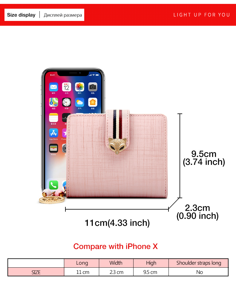 FOXER Cowhide Wallet Short Wallet Credit Card Holder Women's Wallet ...