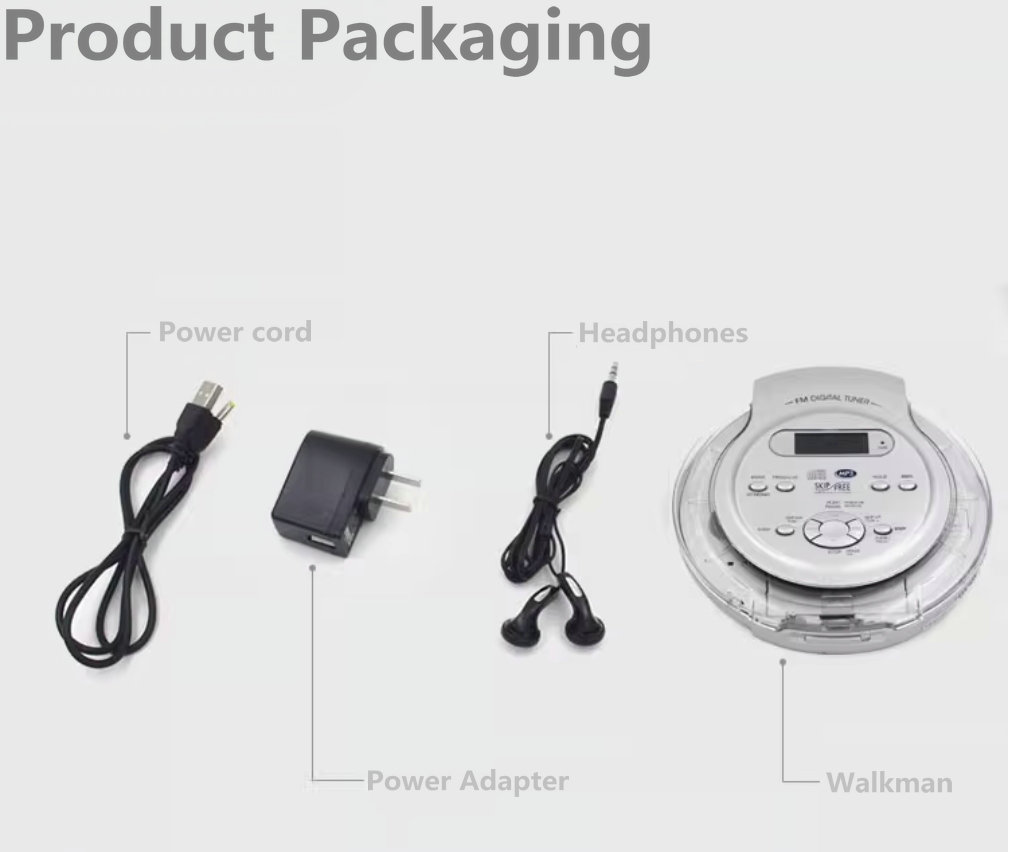 Audiologic CDM-347 Portable CD Player Walkman CD Player Support English ...