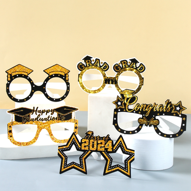 6Pcs Paper Graduation Glasses Class Of 2025 Party Props Eyeglasses ...
