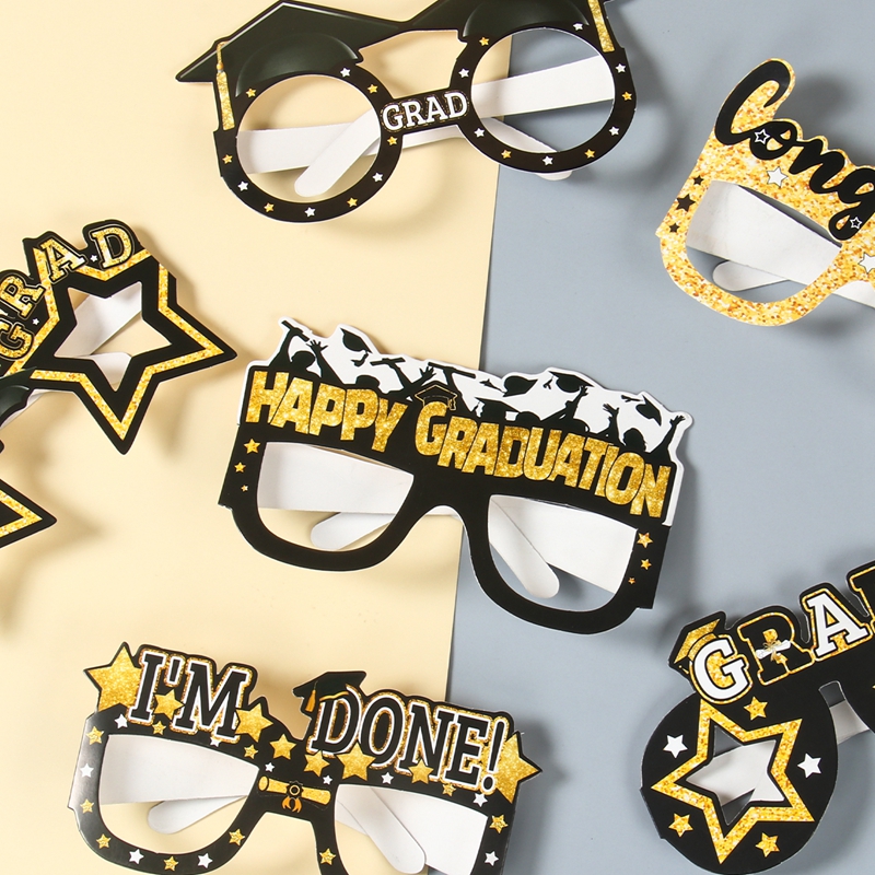 6Pcs Paper Graduation Glasses Class Of 2025 Party Props Eyeglasses ...