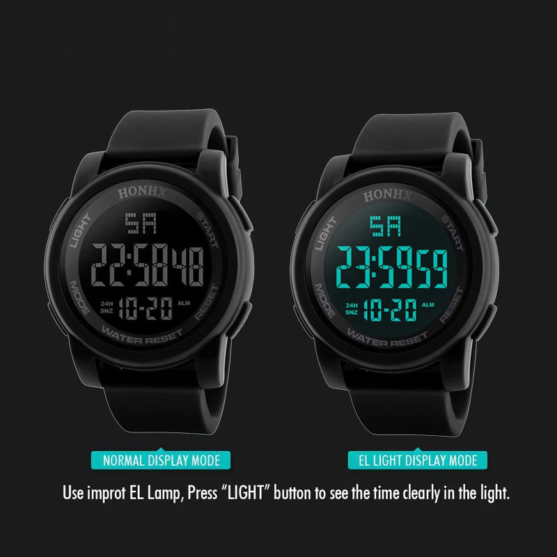 Unisex Round Digital Watch - Stylish Waterproof LED Timepiece with ...