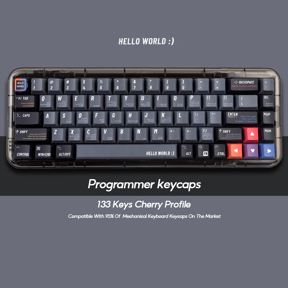 Programmer Keycaps 135-key PBT Set MDA Profile Keycaps Mechanical ...