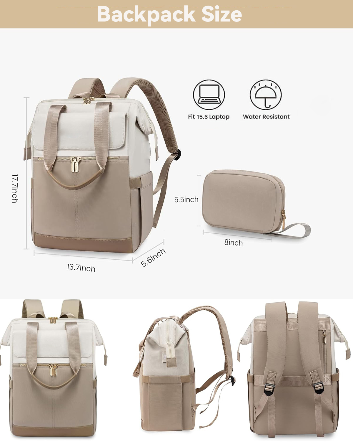MY available 2 in 1 Travel Backpack Woman waterproof anti theft 15 ...
