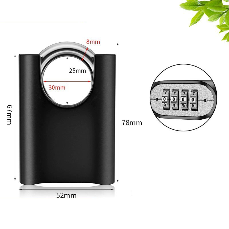 Waterproof Alloy 4-Digit Passcode Number Combination Lock, Protection ...