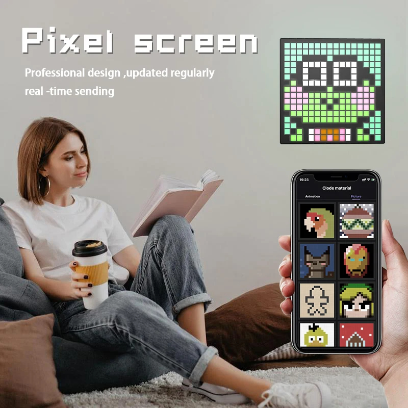 LED Matrix Pixel Display Smart Screen APP Control Programmable Night ...