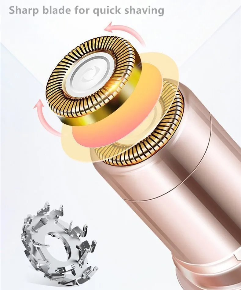 Epilator, Face Hair Removal, Painless Facial Shaver Electric Trimmer ...