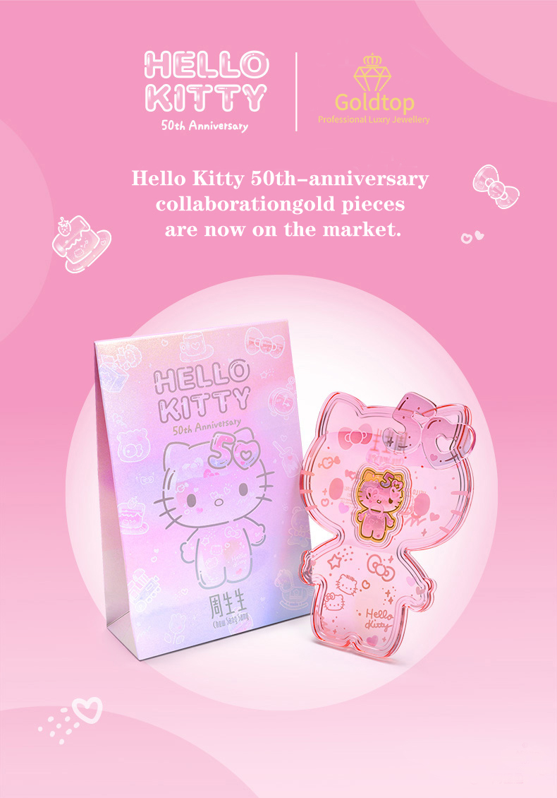 Iridescent Au 999.9 Pure Gold Hello Kitty Gold Bar (0.2g)-50th ...