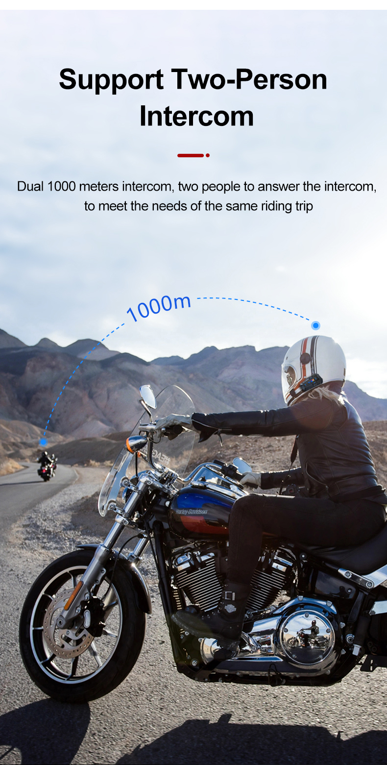 Blaise GT1 Helmet Intercom Motorcycle Bluetooth Headset Music Shairing ...