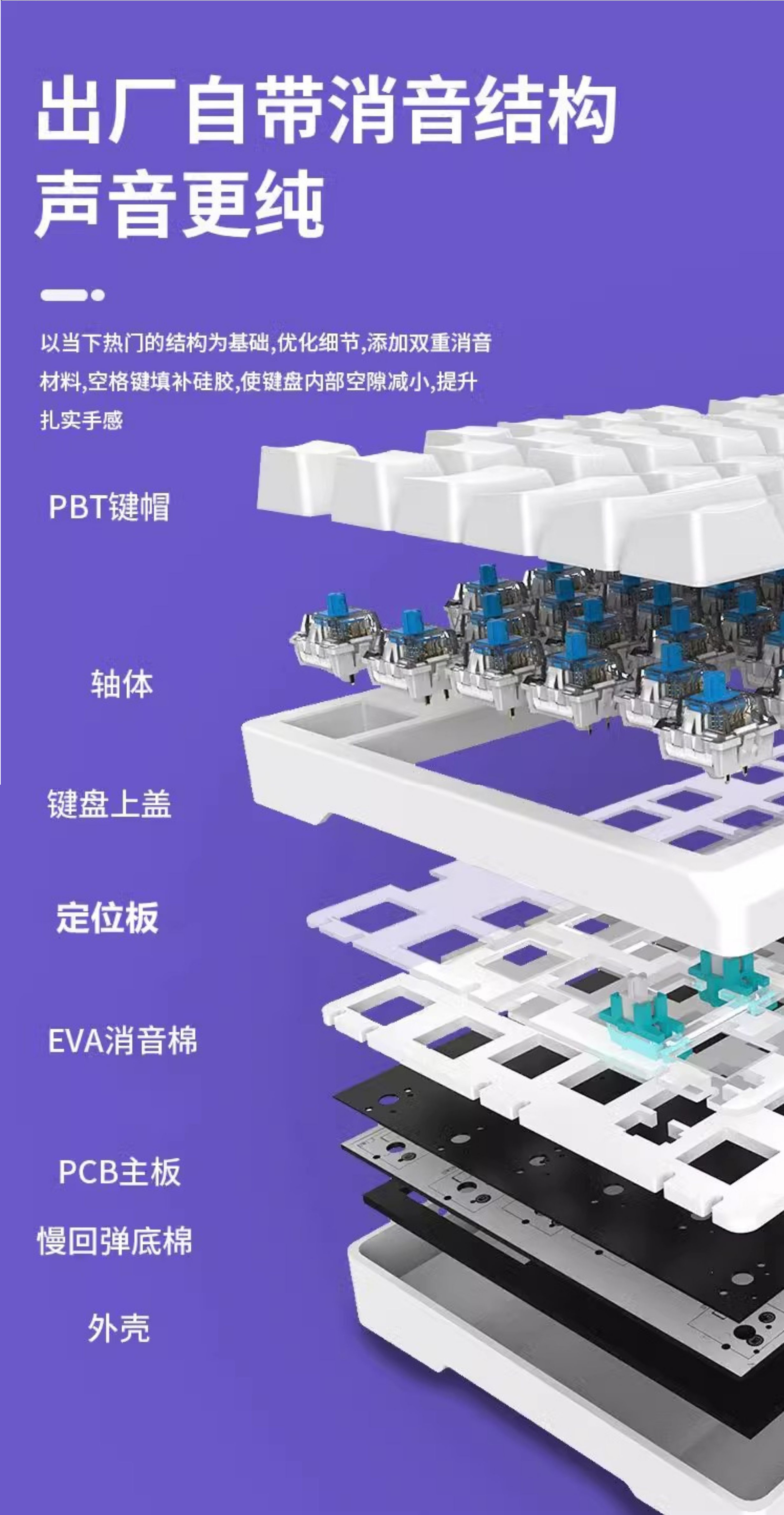 Kn980 Wired Customized Mechanical Keyboard 98-Key Axis Socket Hot Swap ...