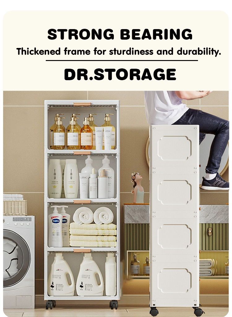 DR.STORAGE 3/5Layers Bathroom Cabinet Gap Storage Cabinet Foldable ...