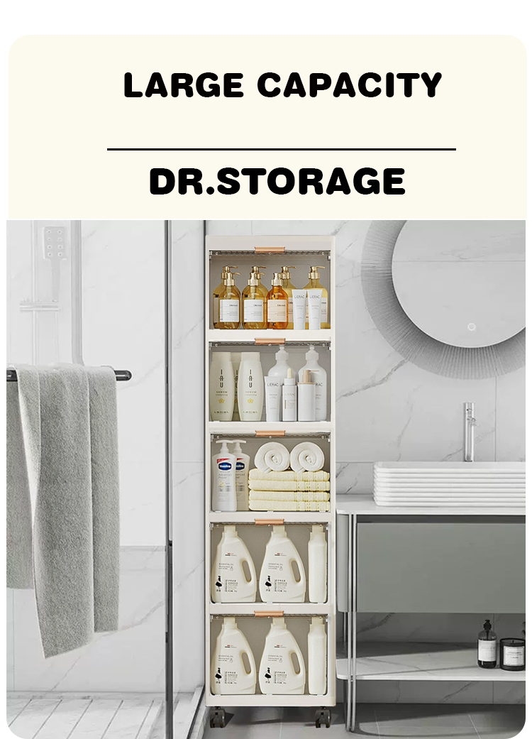 DR.STORAGE 3/5Layers Bathroom Cabinet Gap Storage Cabinet Foldable ...