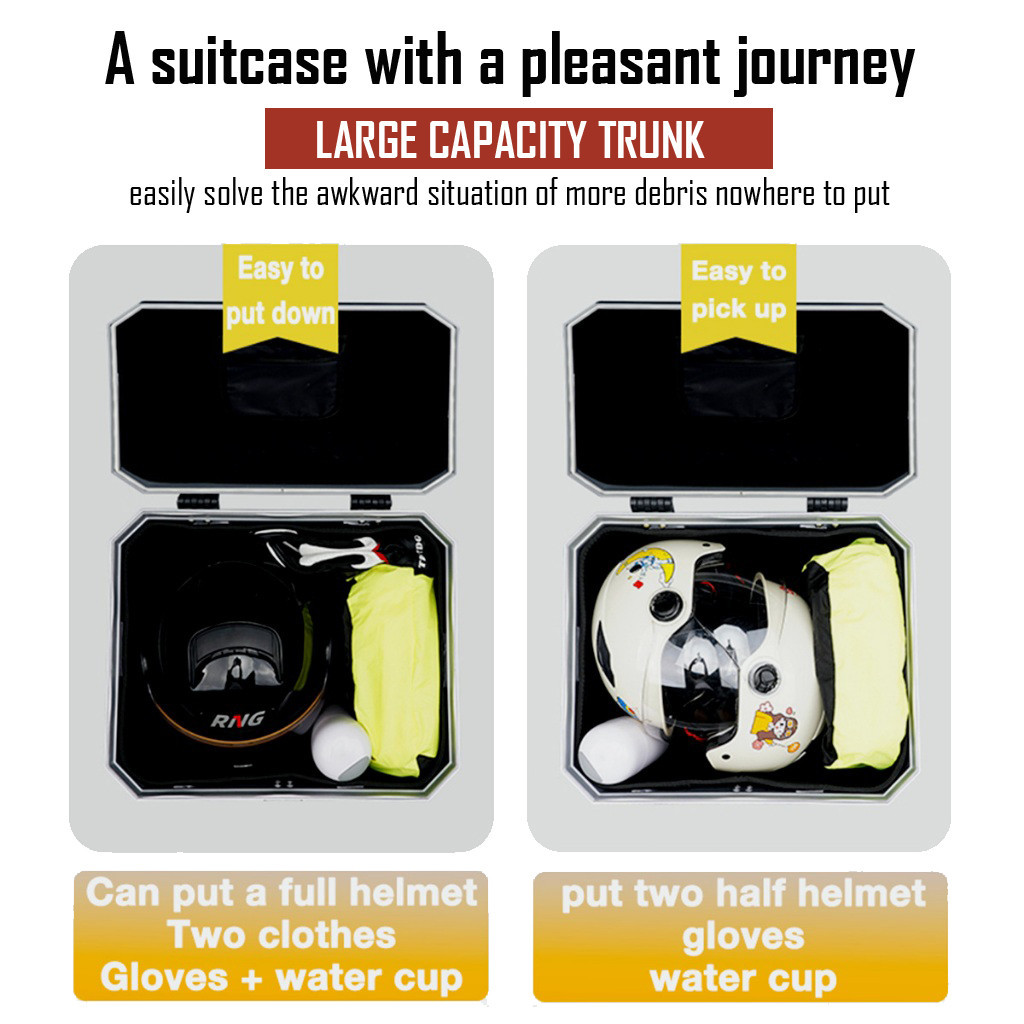 Malaysia Spot 36L 45L Motorcycle Top Box with Base & Lining Aluminium ...