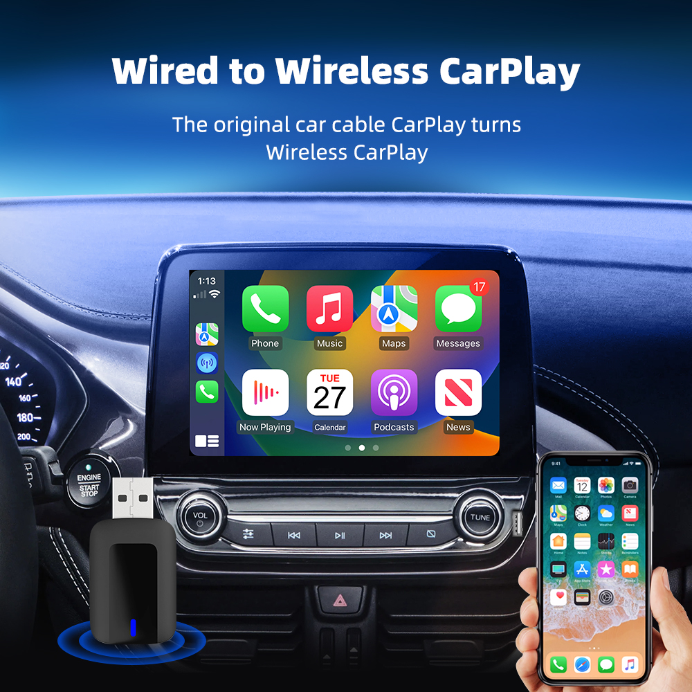 2 in1 Wireless CarPlay Box Wireless Android Auto Box For Car Radio with ...