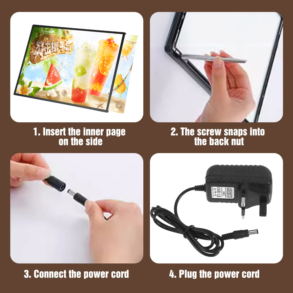 LED Menu Board A3 | Table LED Lightbox Menu | Countertop Wall Mount LED ...