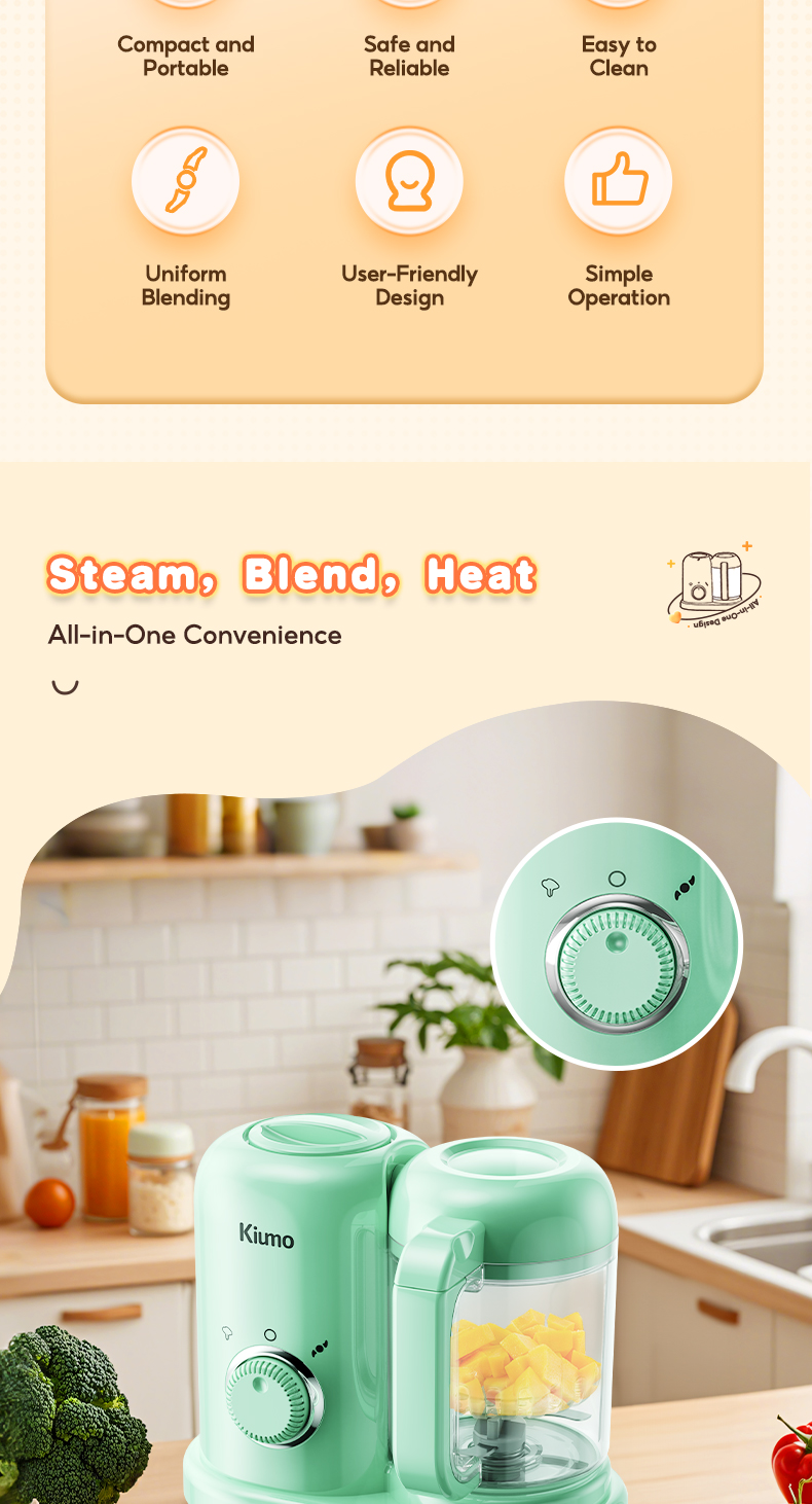 【1 Year Warranty】Kiumo 4 in 1 Baby Food Processor& Grinder | Auto Steam ...