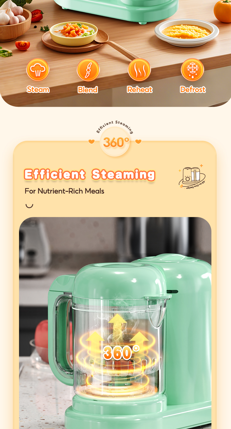 【1 Year Warranty】Kiumo 4 in 1 Baby Food Processor& Grinder | Auto Steam ...