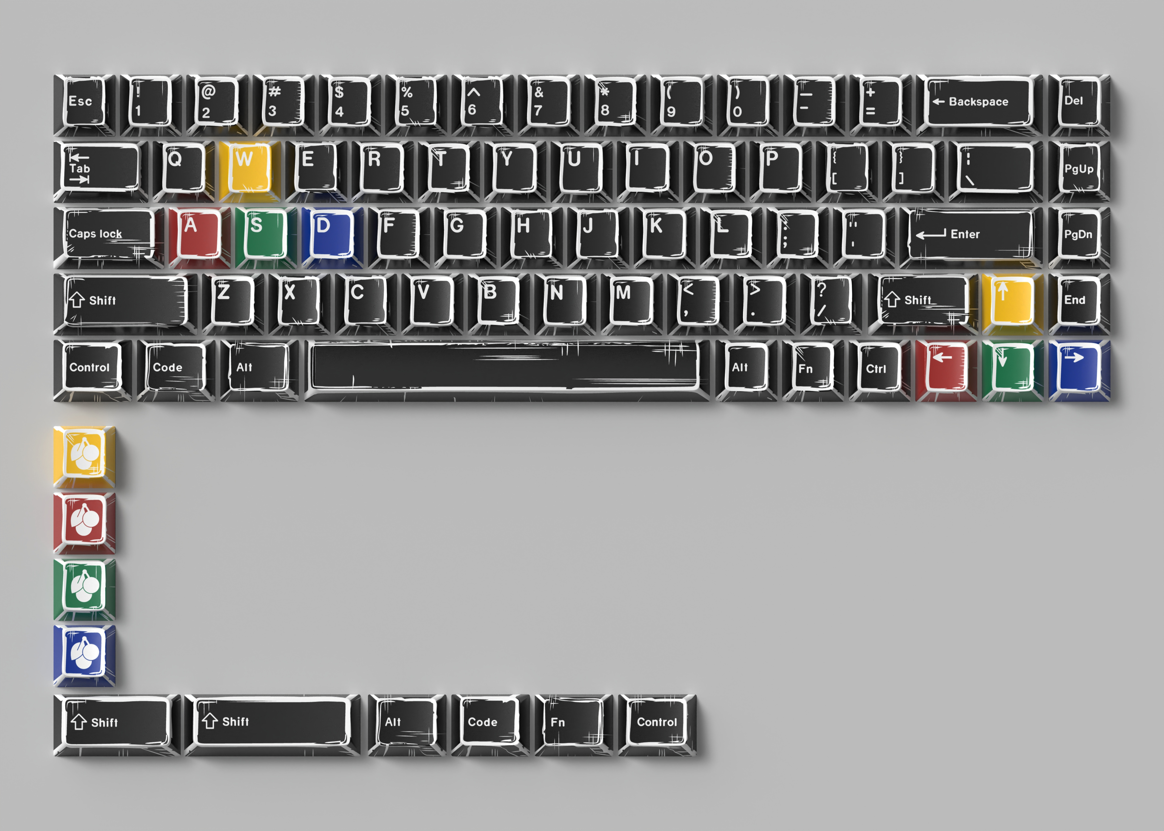 GMK EVA 01 Comic Keycaps Cherry Profile PBT Dye-Sub 78 Keys For 60/61 ...