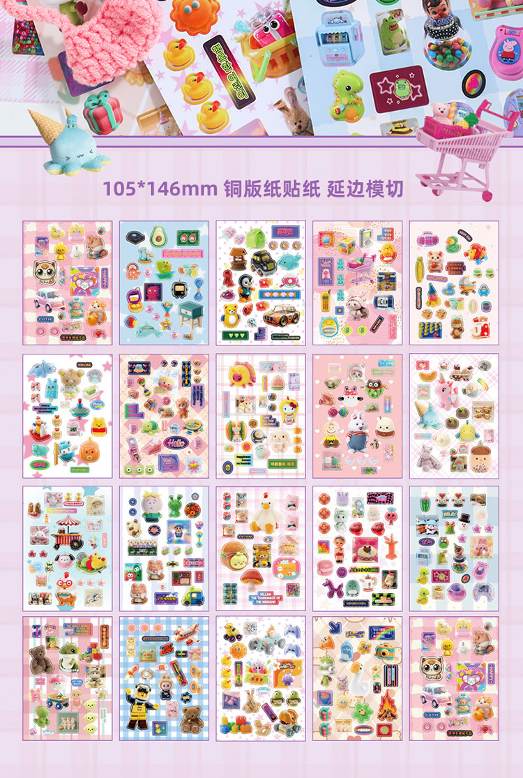 Ohaya | Sticker Book ins Retro Childlike Doll Cartoon Sticker Book ...