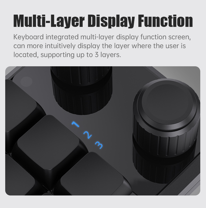 Programming Macro Custom Knob Keyboard RGB 3 Key Copy Paste Mini Button Photoshop Gaming Keypad ...